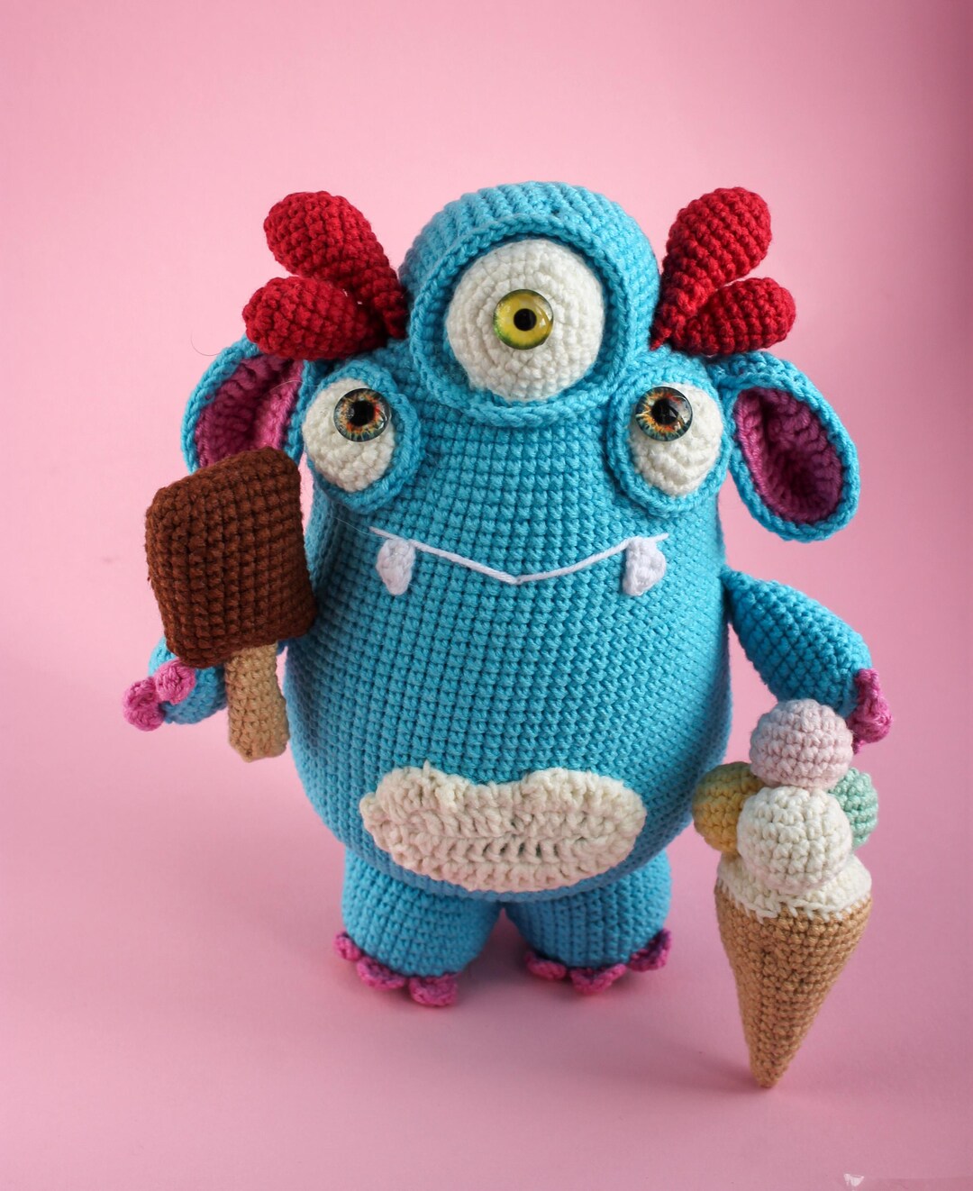 Monster Toy, Blue Monster Toy, Crochet Monster, Amigurumi Toy for Boy ...