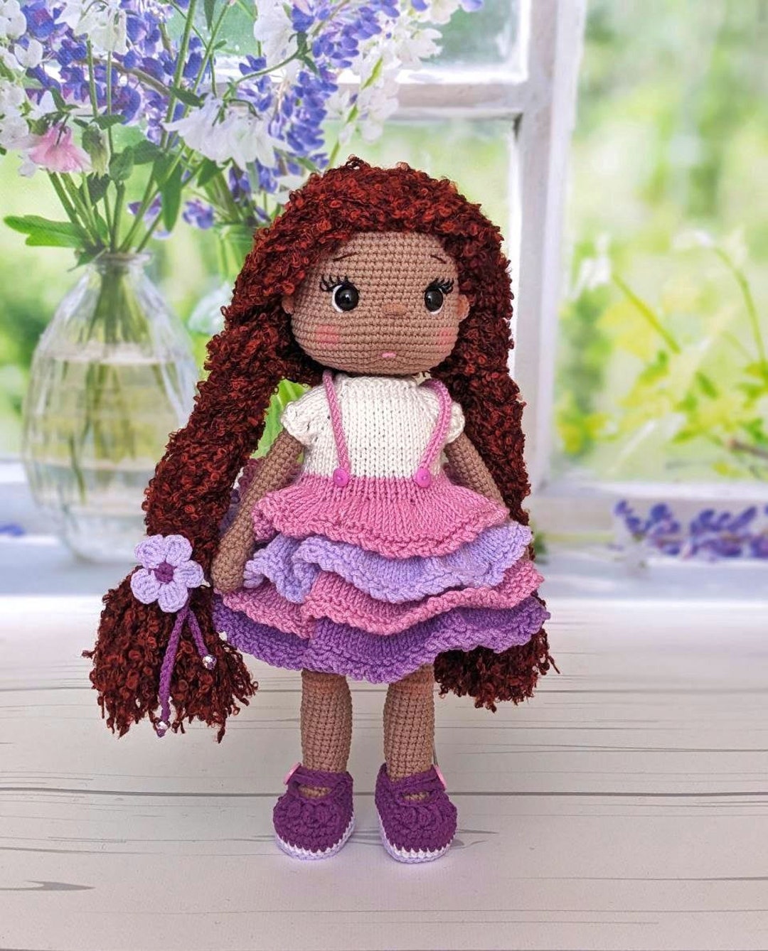 Black Crochet Doll, Amigurumi Black Doll, African Doll, Afro Doll ...