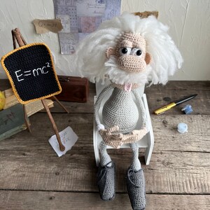 Einstein Doll, Albert Einstein Figurine, Crochet Einstein Art Doll ...