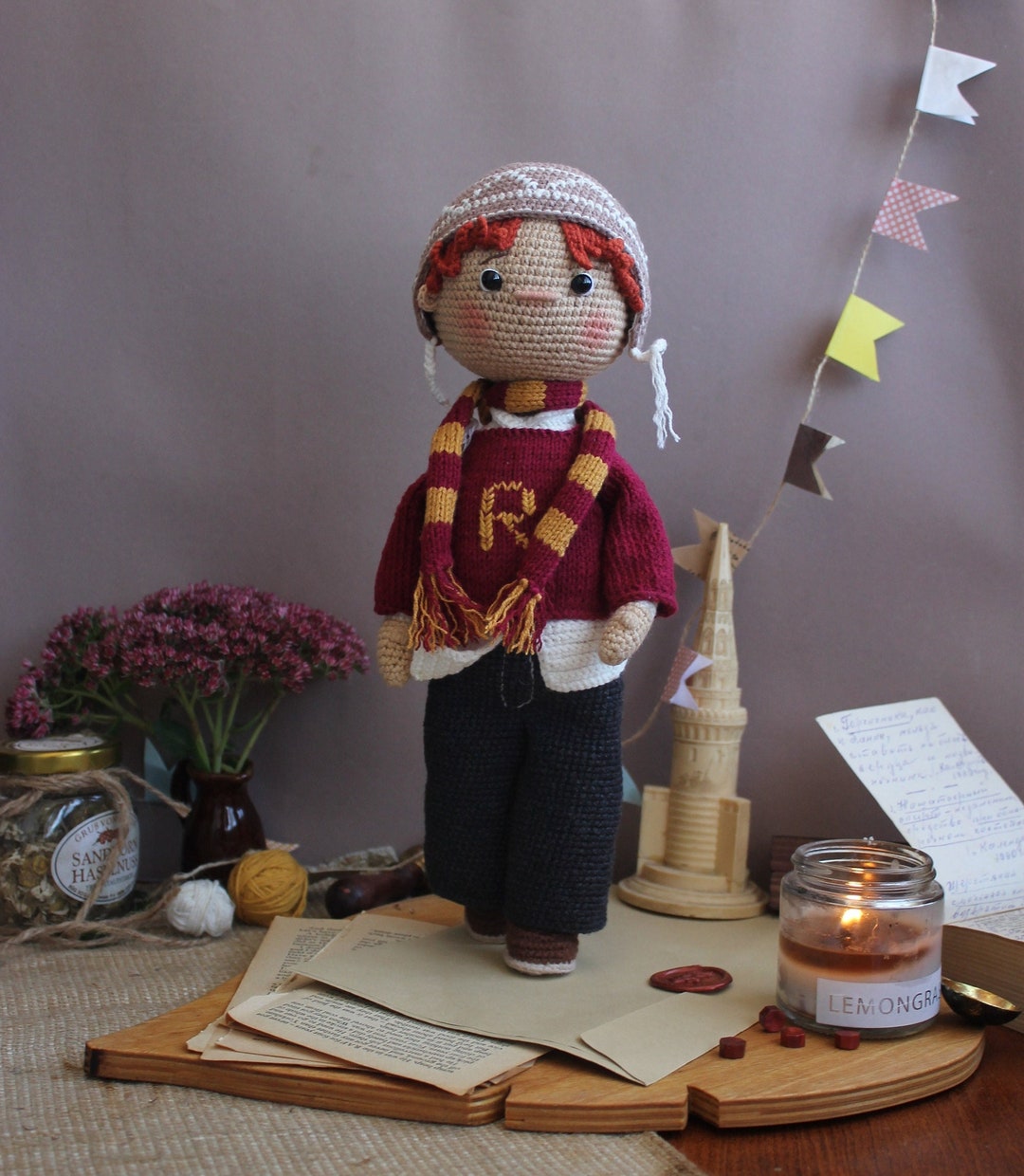 Wizard Ron Doll Crochet Ron Doll Little Red-haired Wizard - Etsy