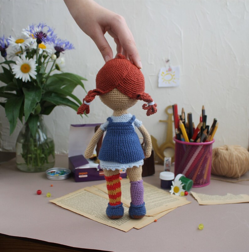 Pippi Longstocking Doll Pippi Crochet Doll Little Pippi - Etsy