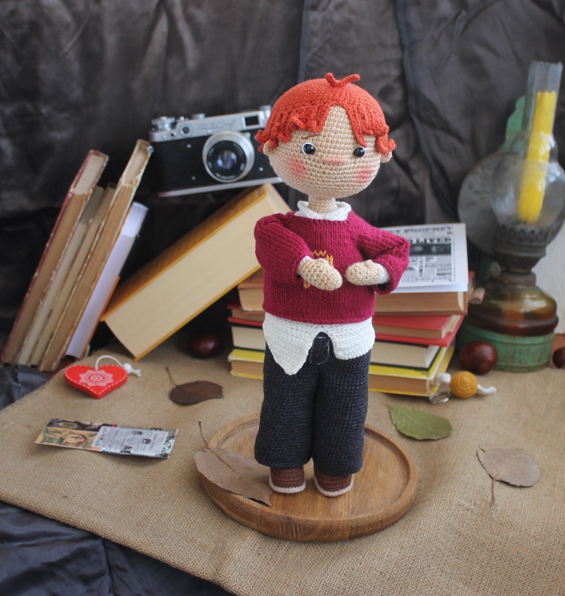 Wizard Ron Doll Crochet Ron Doll Little Red-haired Wizard - Etsy