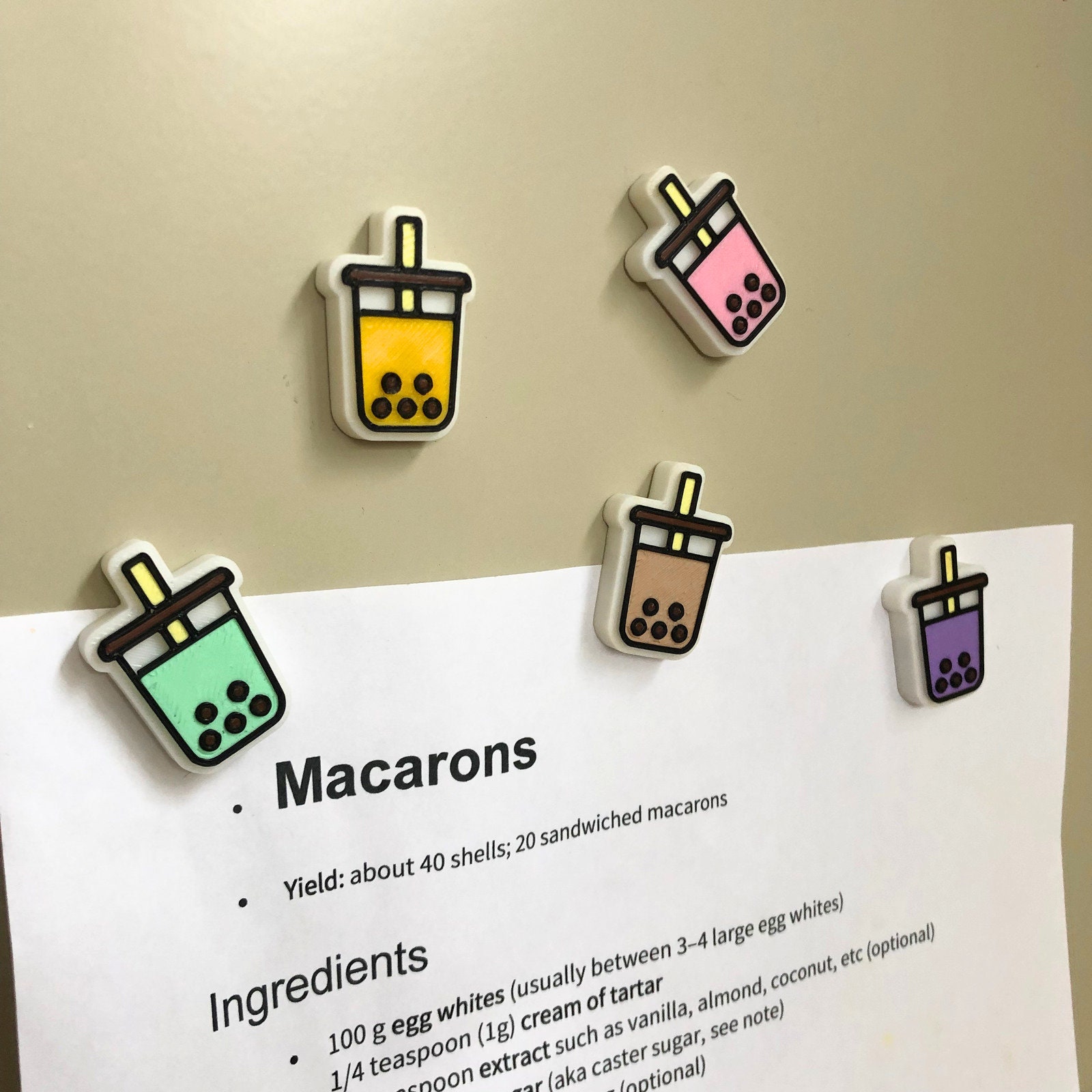Boba Charm Magnet Set - 3D Multicolor Bubble Tea Strong Fridge Magnet ...