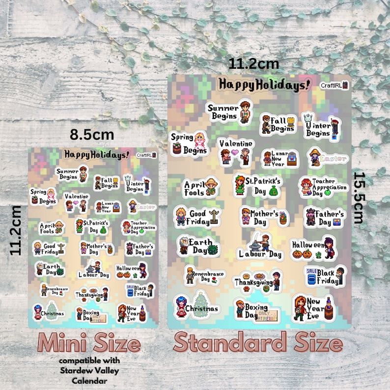 Stardew Valley Theme Annual Holiday Sticker Sheet Holiday - Etsy