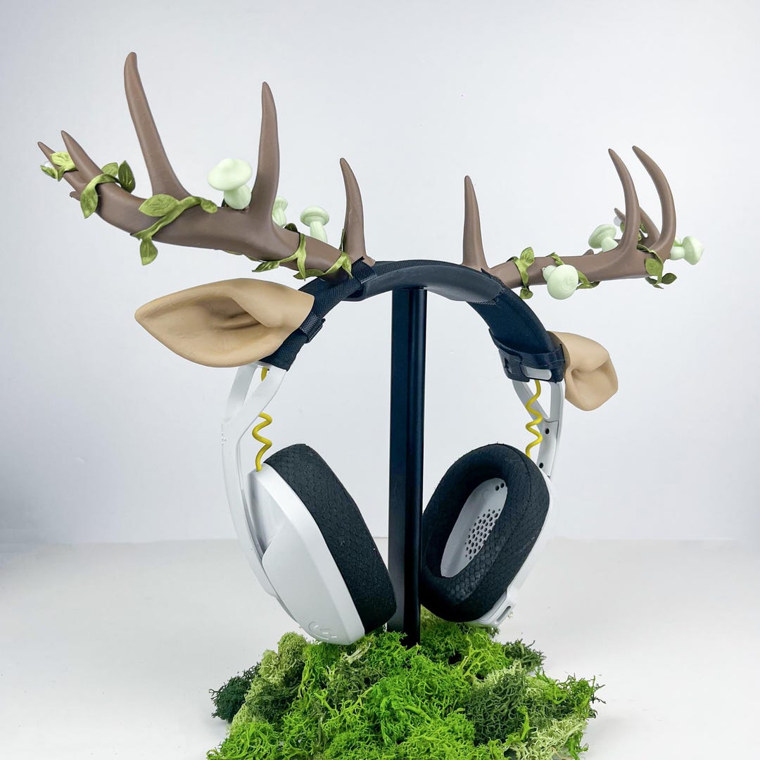 Large Deer Antler Headphone Attachment | Dryad Fawn Cosplay Horn and ...
