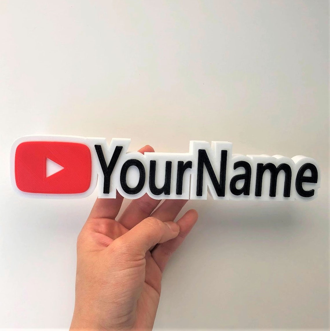 Personalized Youtube Nametag 3D Youtuber Gift Youtube - Etsy