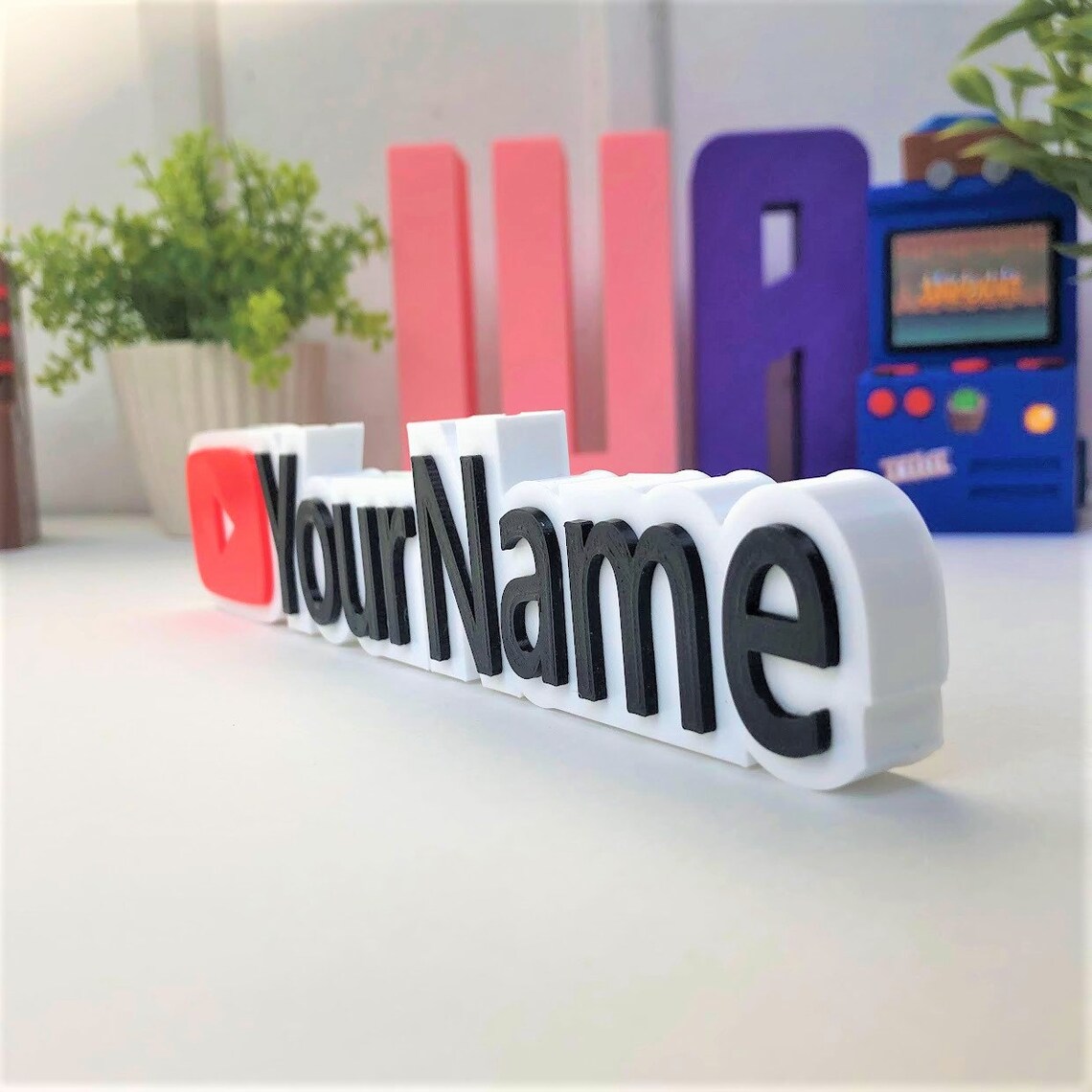 Personalized Youtube Nametag 3D Youtuber Gift Youtube - Etsy