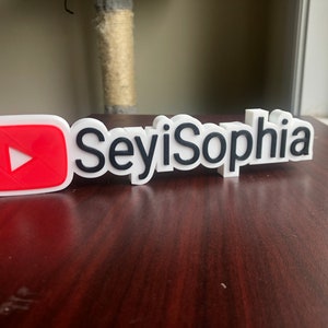 Personalized Youtube Nametag 3D | Youtuber Gift | Youtube Shelf Decor ...
