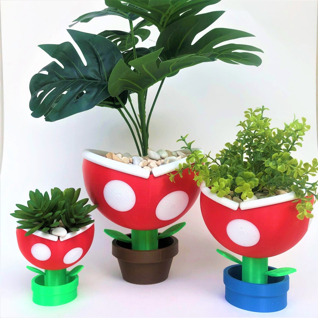 Piranha Plant Planter | Mario Planter | Cool Planter | Fun Mario Decor ...