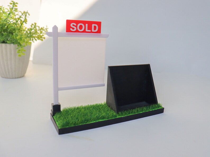 Square Realtor Business Card Holder | Real Estate Agent Gift With Grass ...