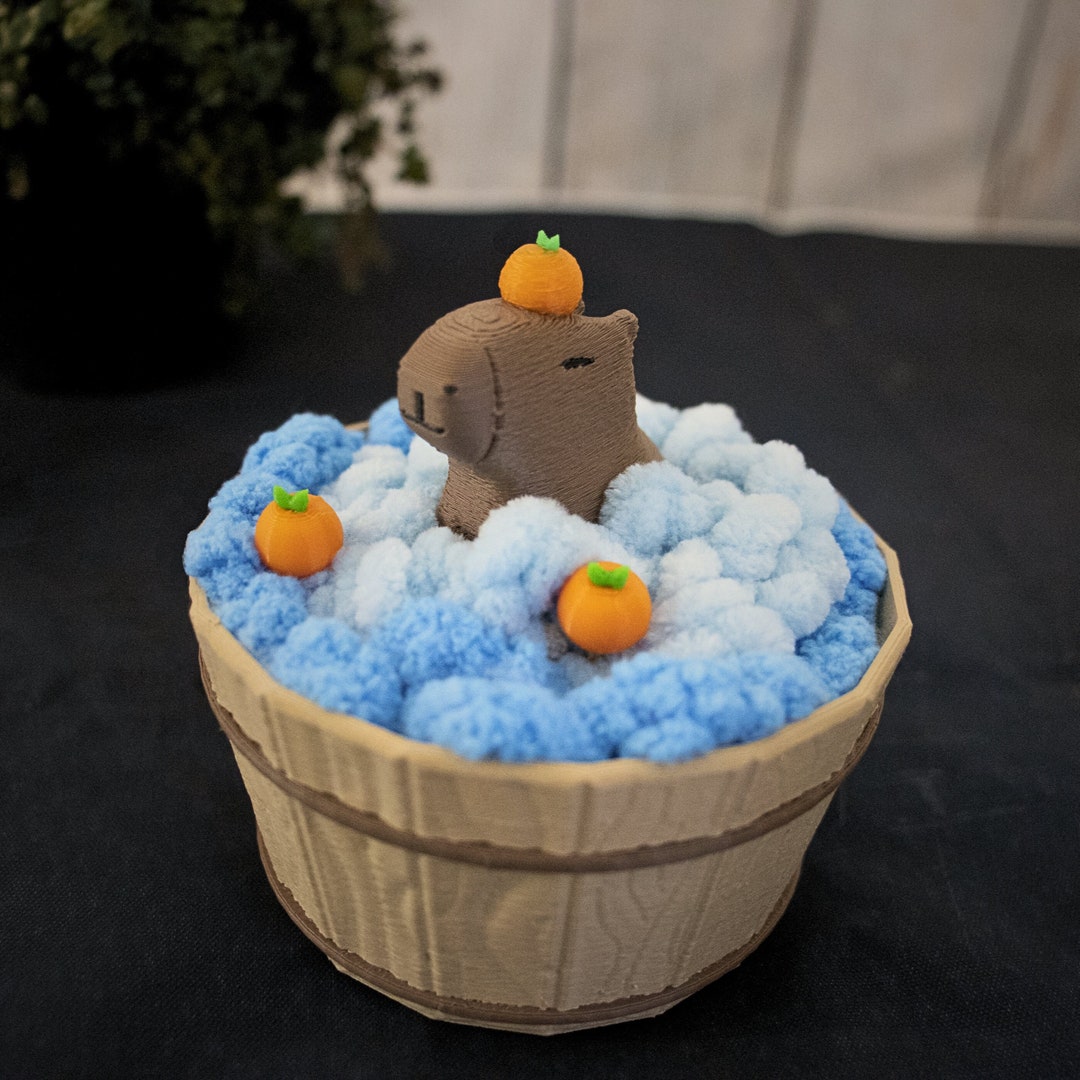 Capybara in Tub Coaster Set - 2 Coaster Included - Cute Desk Companion ...