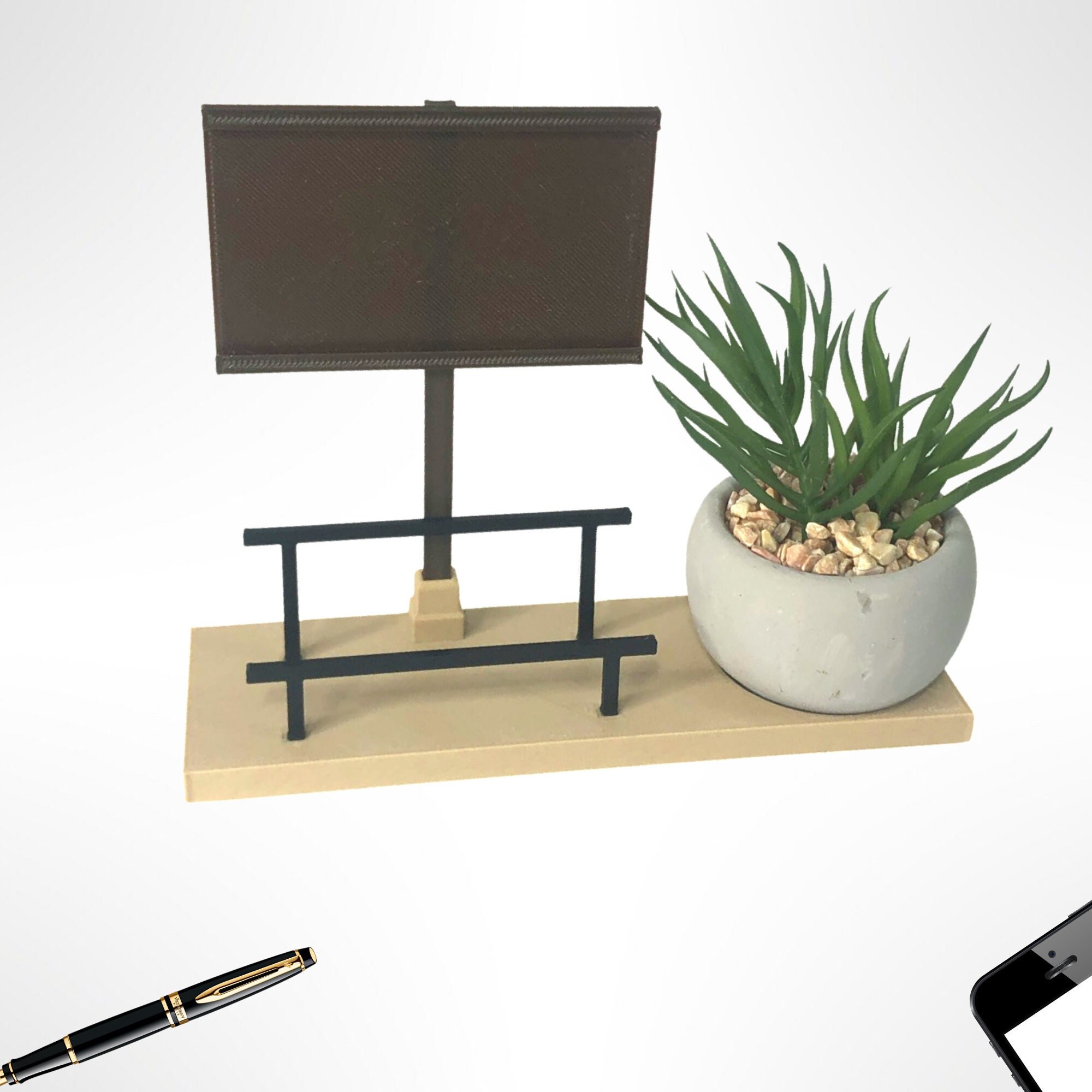 Business Card Holder With Extra Slot for Display Card - Etsy