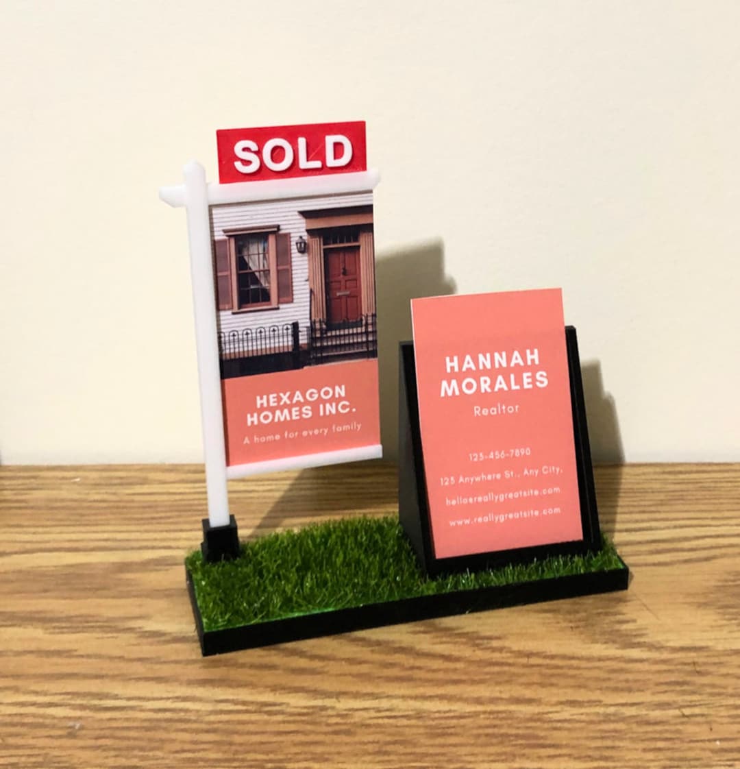 Vertical Realtor Business Card Holder | Real Estate Agent Business Card ...