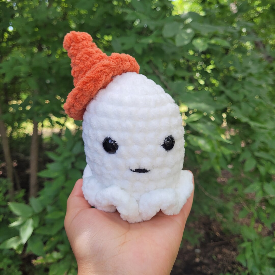 Crochet Ghost Plushie Amigurumi Stuffie Halloween Plush Cute - Etsy