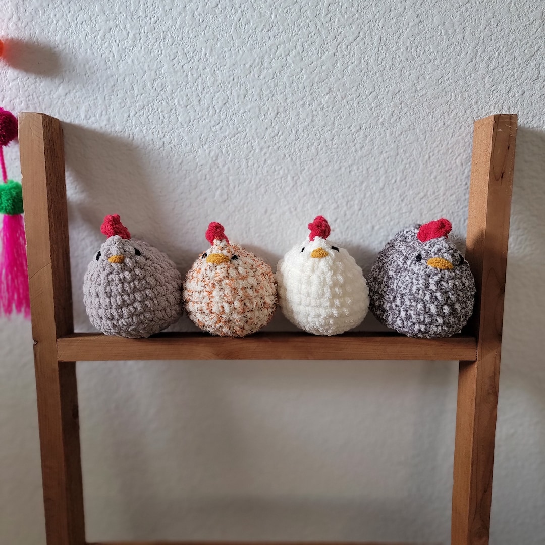 Chicken Crochet Plush Farmhouse Decor Stuffed Animal Farm Nursery Decor ...