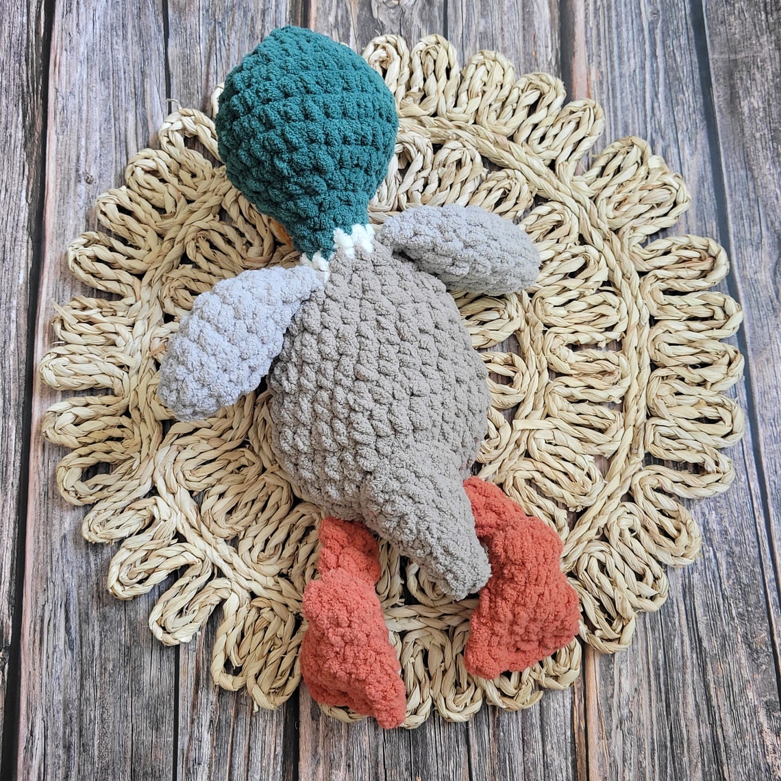 Made to Order - Crochet Duck, Duck Snuggler, Mallard Lovey, Lovey for ...