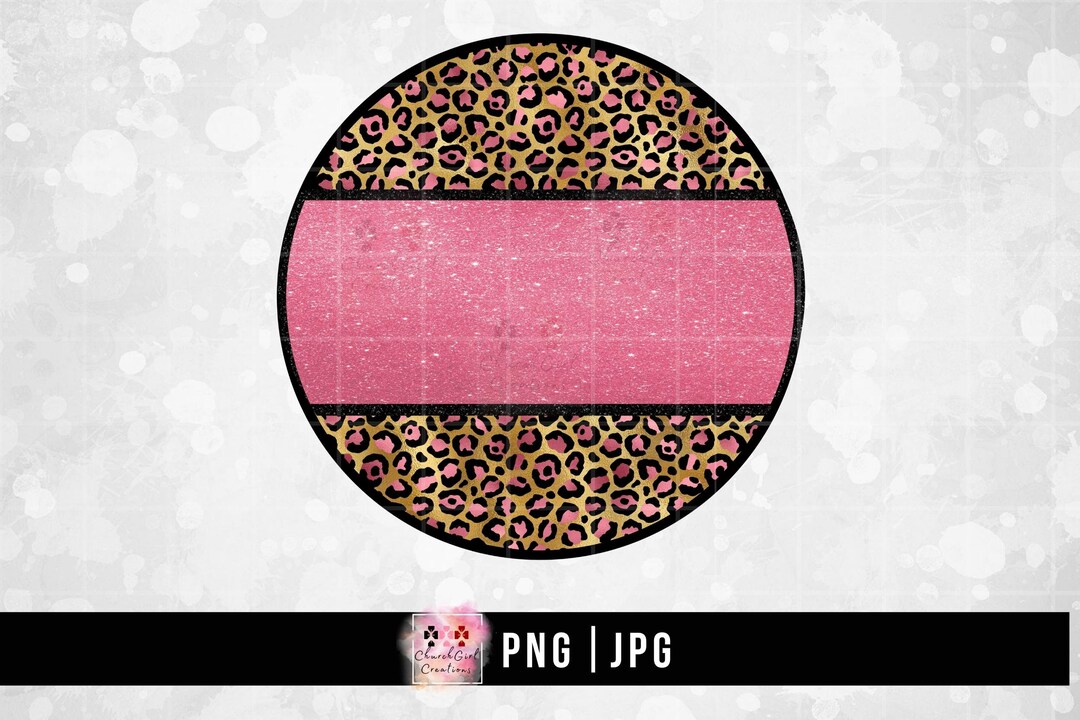 Pink Glitter Leopard Circle PNG Sublimation Design, Digital Download ...