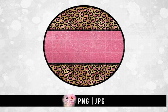 Pink Glitter Leopard Circle PNG Sublimation Design Digital - Etsy