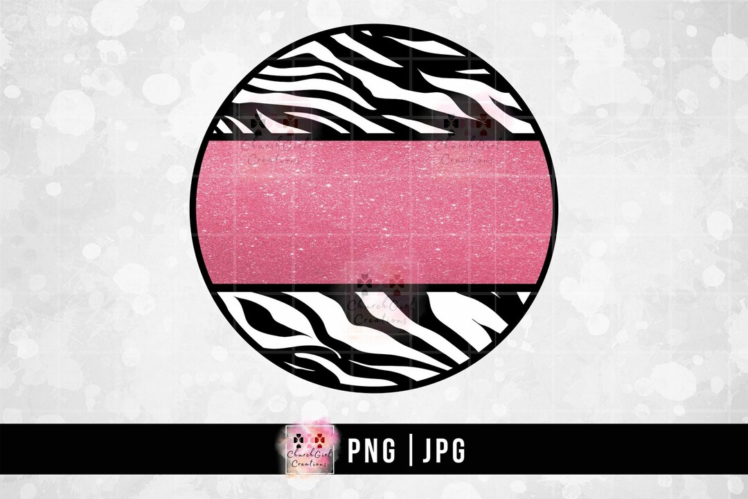 Pink Glitter Zebra Circle PNG Sublimation Design, Digital Download ...