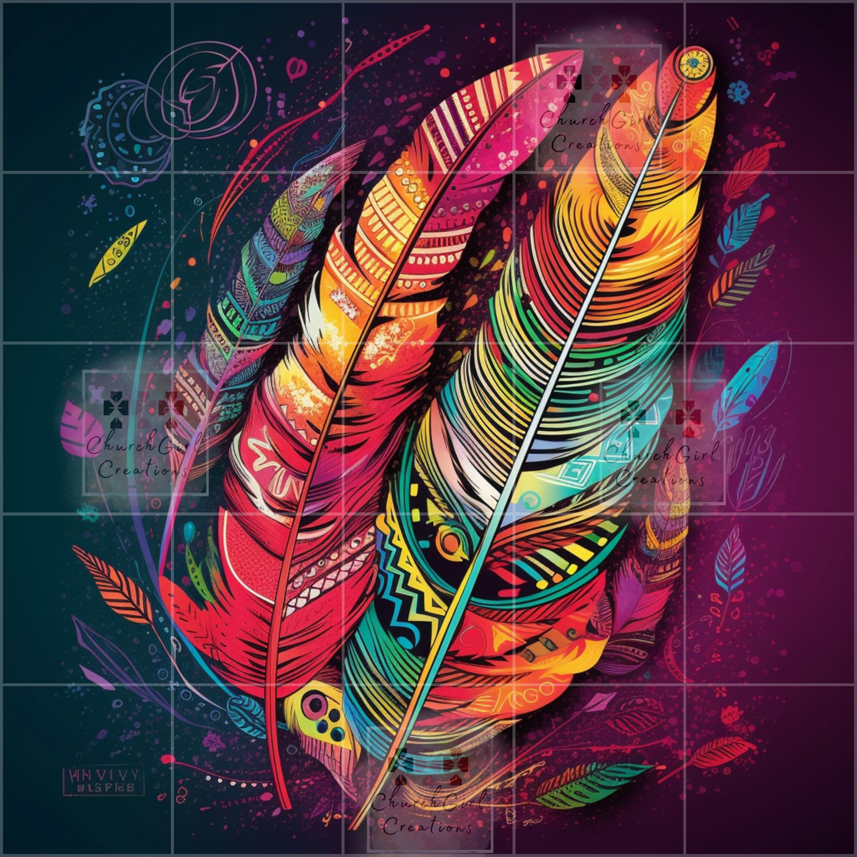 Beautiful Colorful Feathers, Tribal Feathers, AI Feather Art, Digital ...