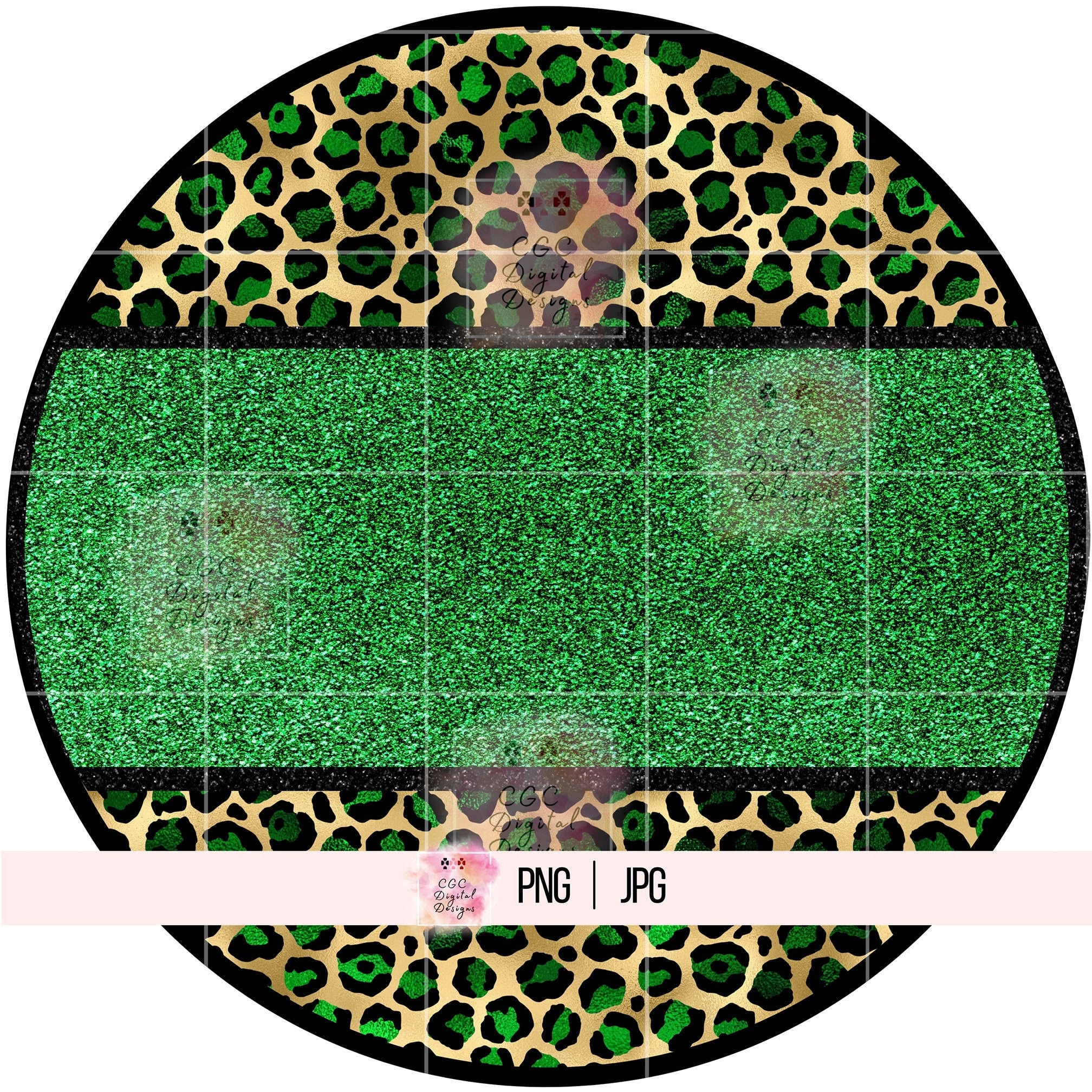 Green Glitter Png, Leopard Circle PNG, Sublimation, Digital Download ...