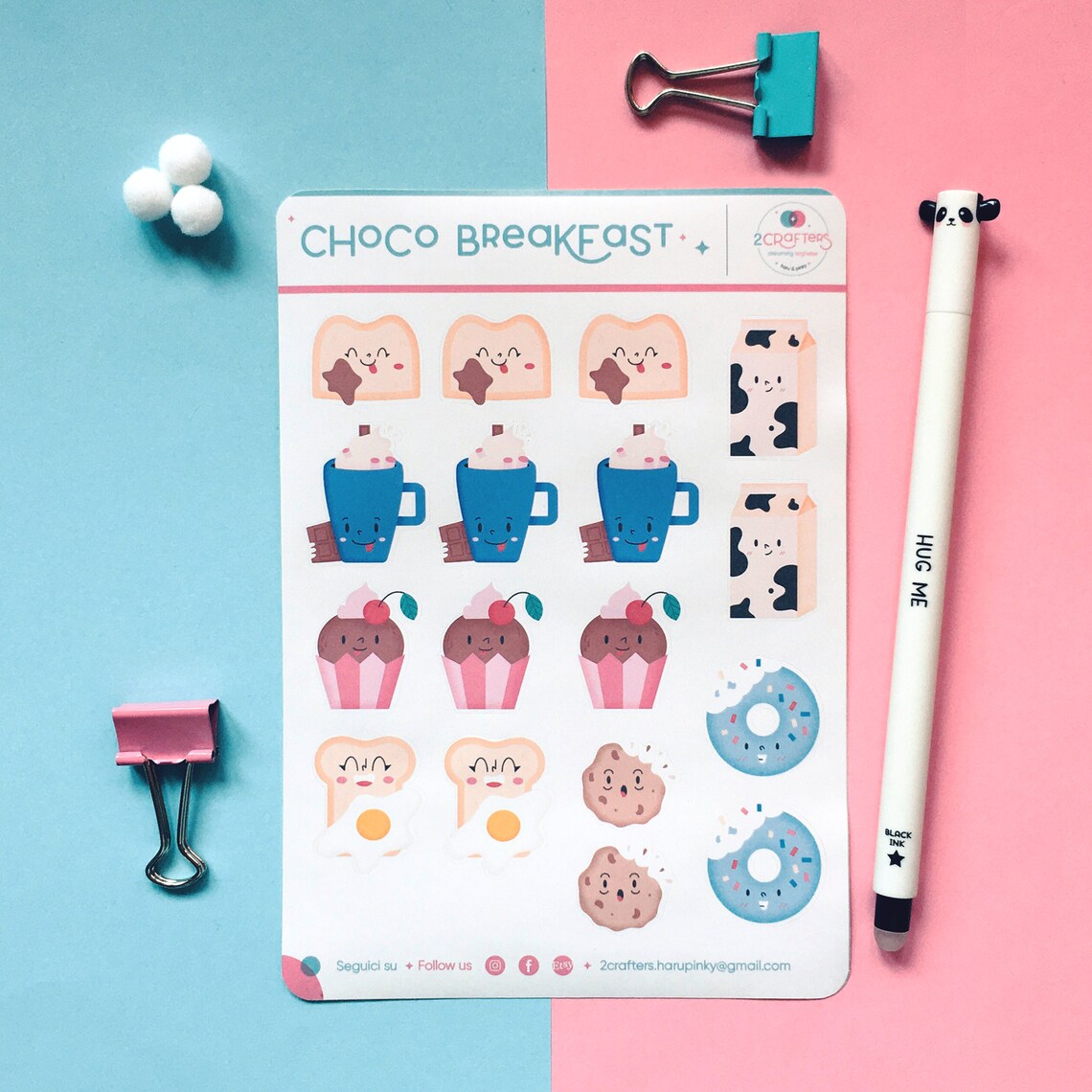 Breakfast Sticker Sheet Foglio Adesivo Colazione Foglio | Etsy