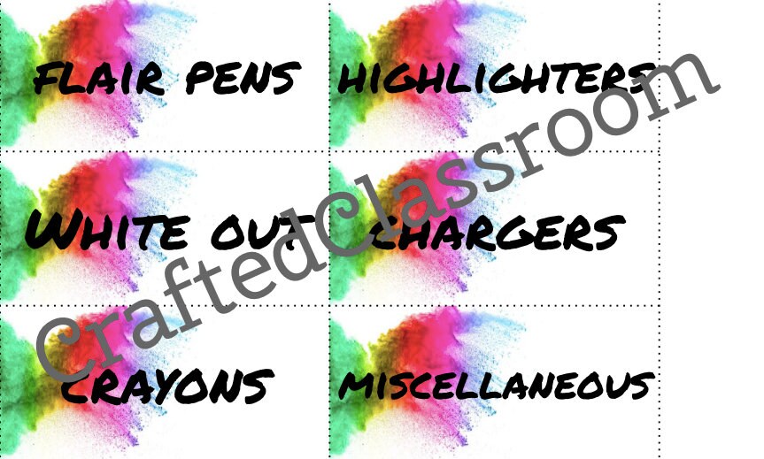 Totally Tie Dye Teacher Toolbox Labels - Etsy