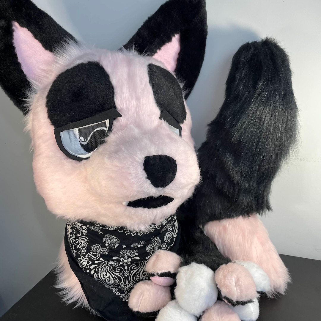 Premade Emo Pink and Black Fox — Premade Fursuit Mini Partial - Etsy