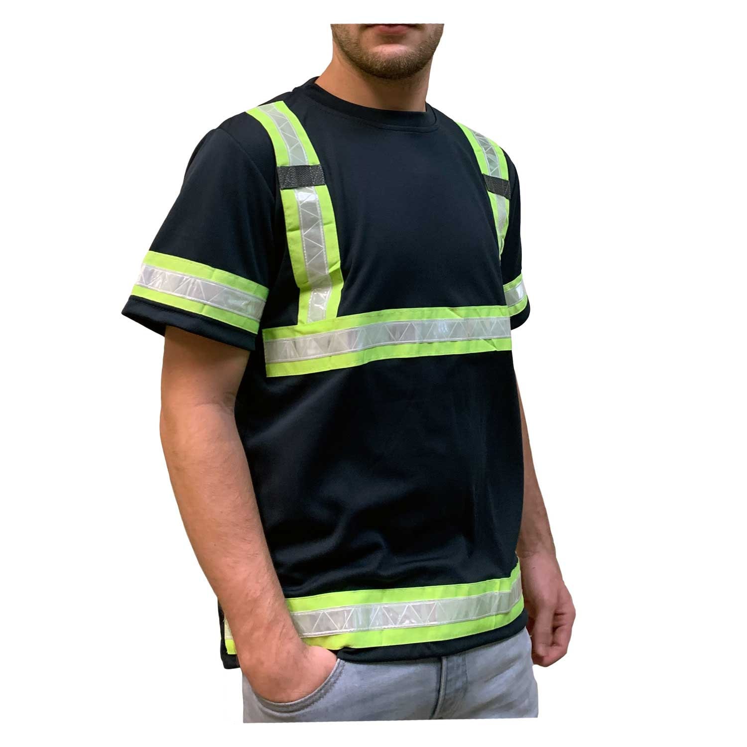 Reflective Safety Work Shirts for Men - High Visibility Short Sleeve T ...