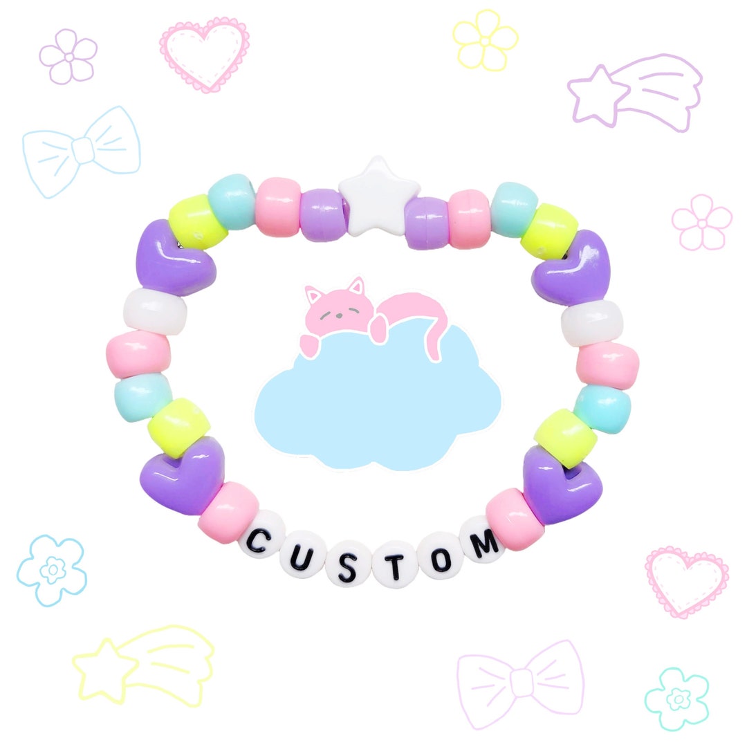 Pastel Kawaii Custom Name Kandi Bracelet - Etsy