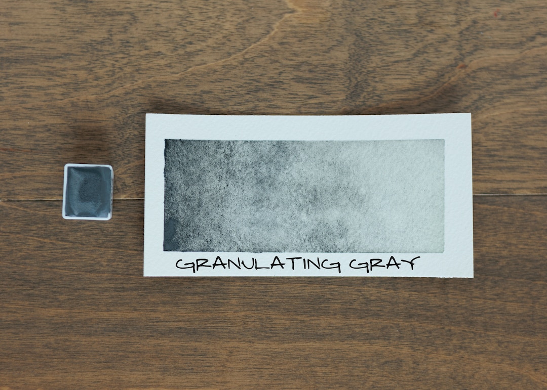 Granulating Gray Handmade Watercolor Paint 1 Half Pan - Etsy