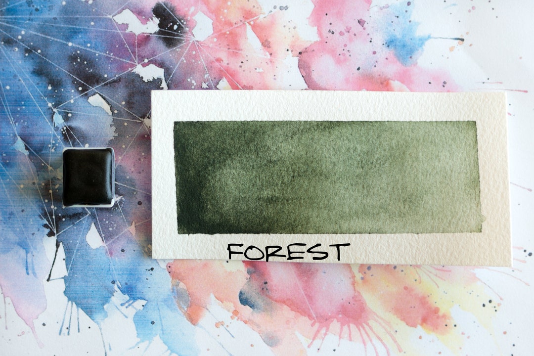 Forest Green Handmade Watercolor Paint 1 Half Pan - Etsy