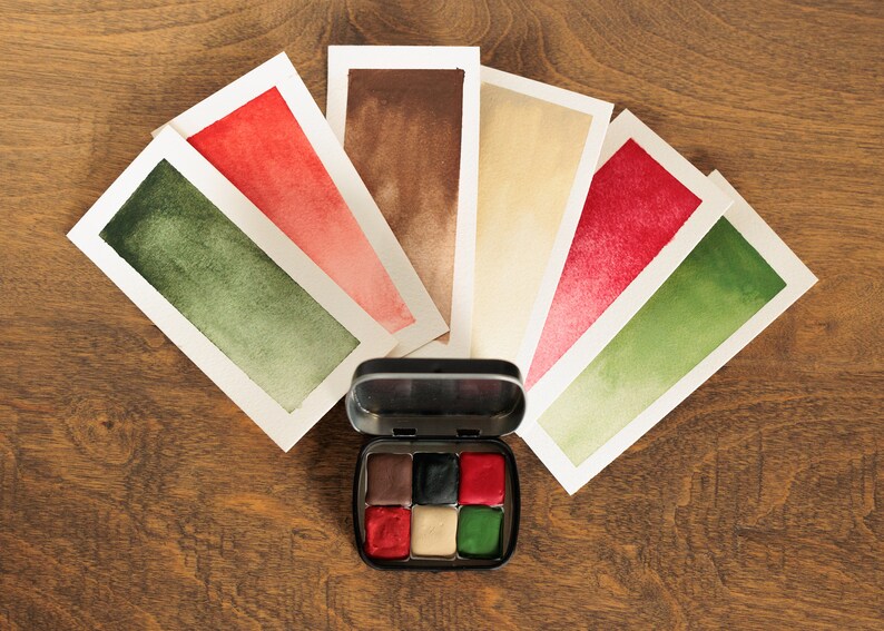 Limited Edition Winter Watercolor Palette – Handmade Matte 6 Half Pan ...