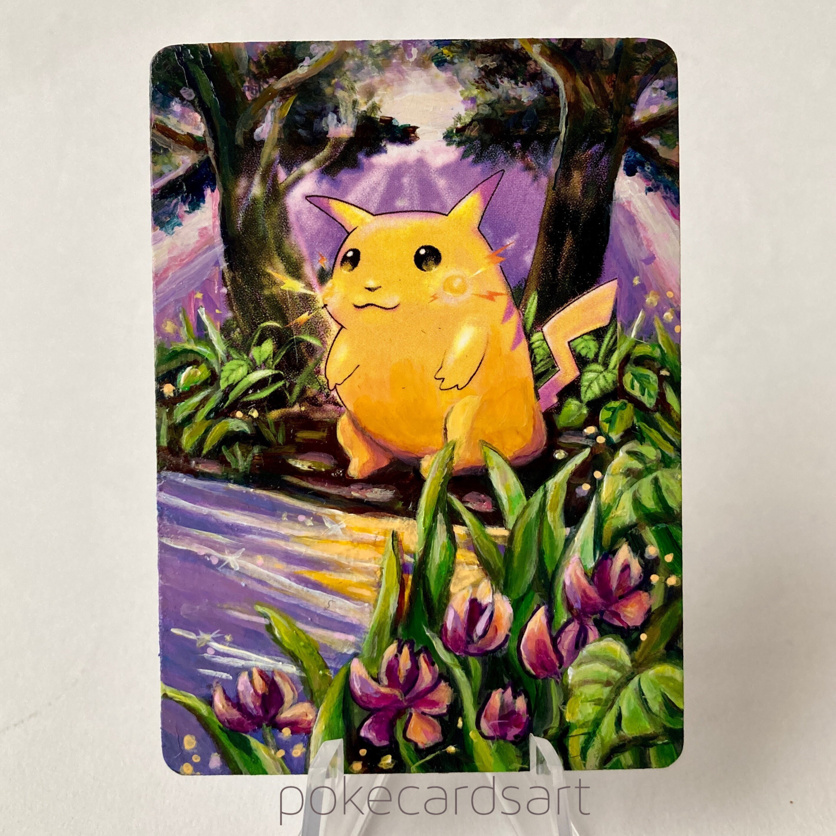 Pikachu Altered Pokémon Card, Hand Painted Pokémon Card - Etsy
