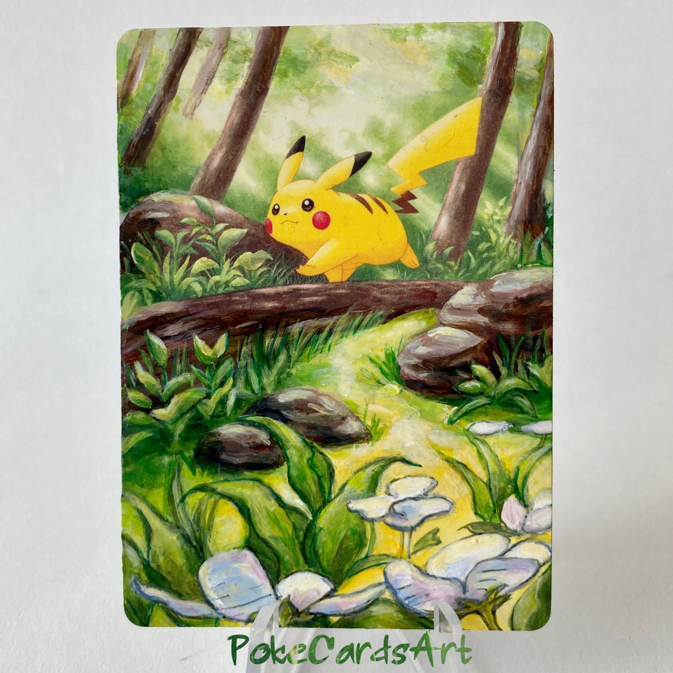 Pikachu Altered Pokémon Card Hand Painted Pokémon Card - Etsy