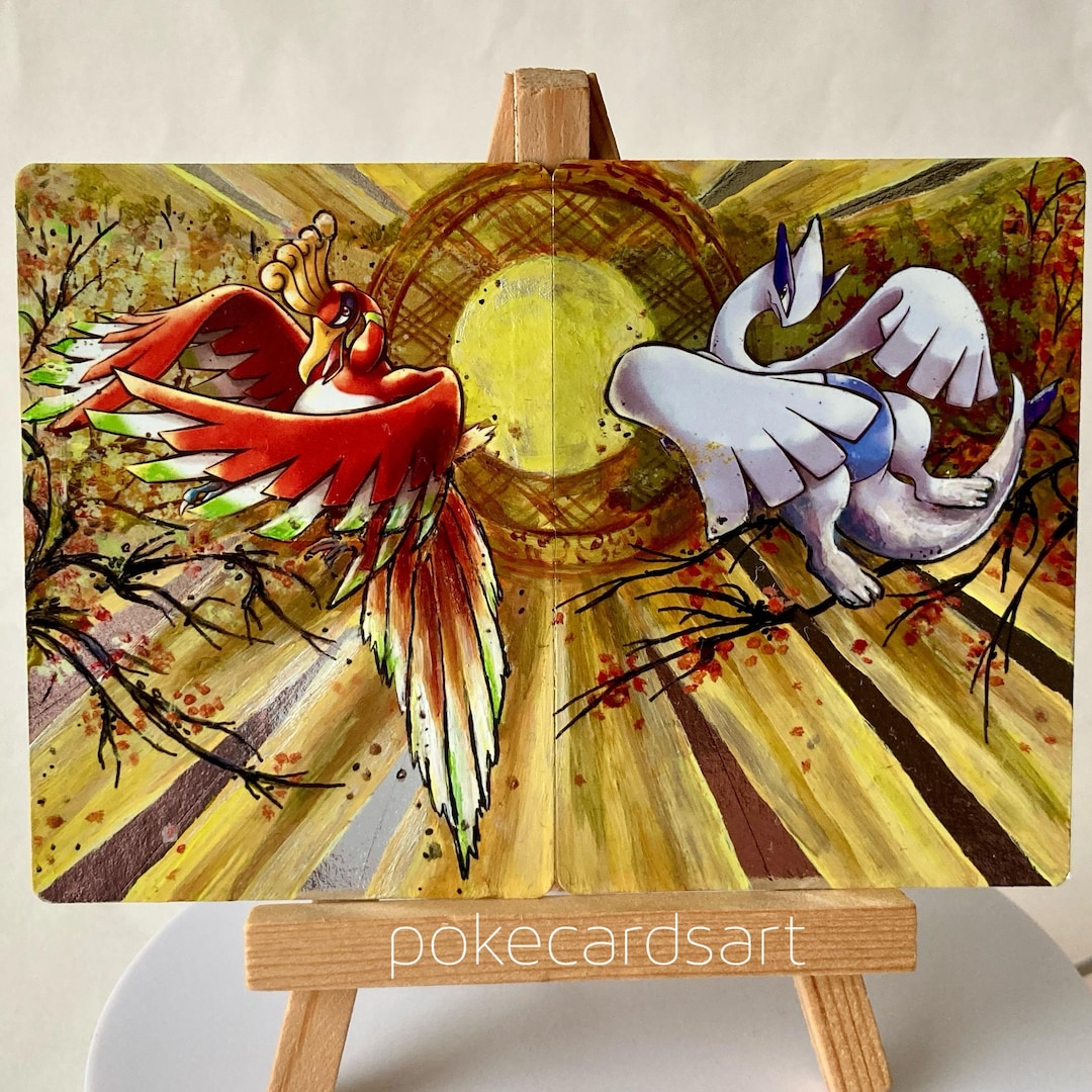 Lugia /ho-oh Altered Pokemon Card, Hand Painted Pokémon Card - Etsy