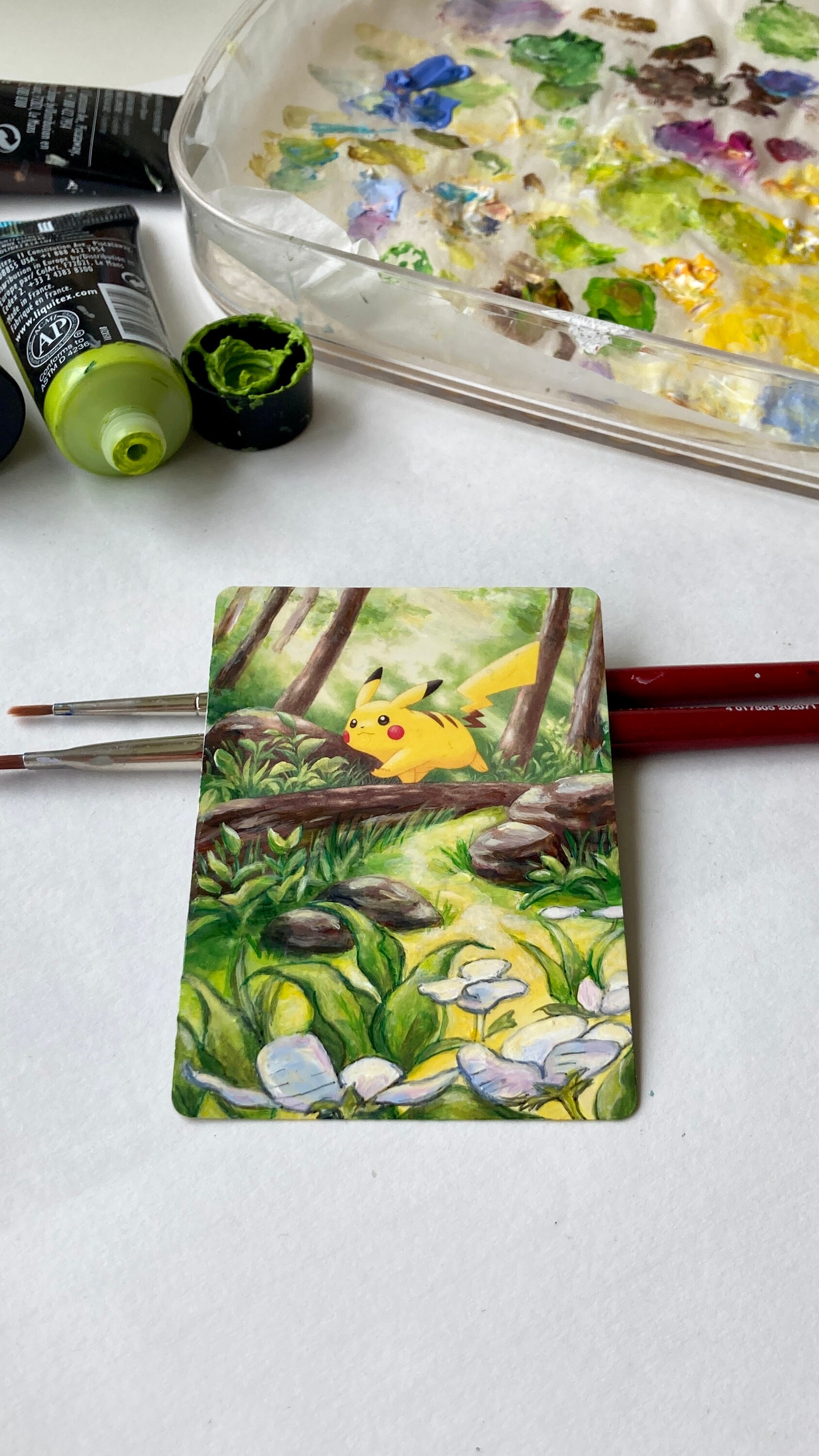 Pikachu Altered Pokémon Card Hand Painted Pokémon Card - Etsy