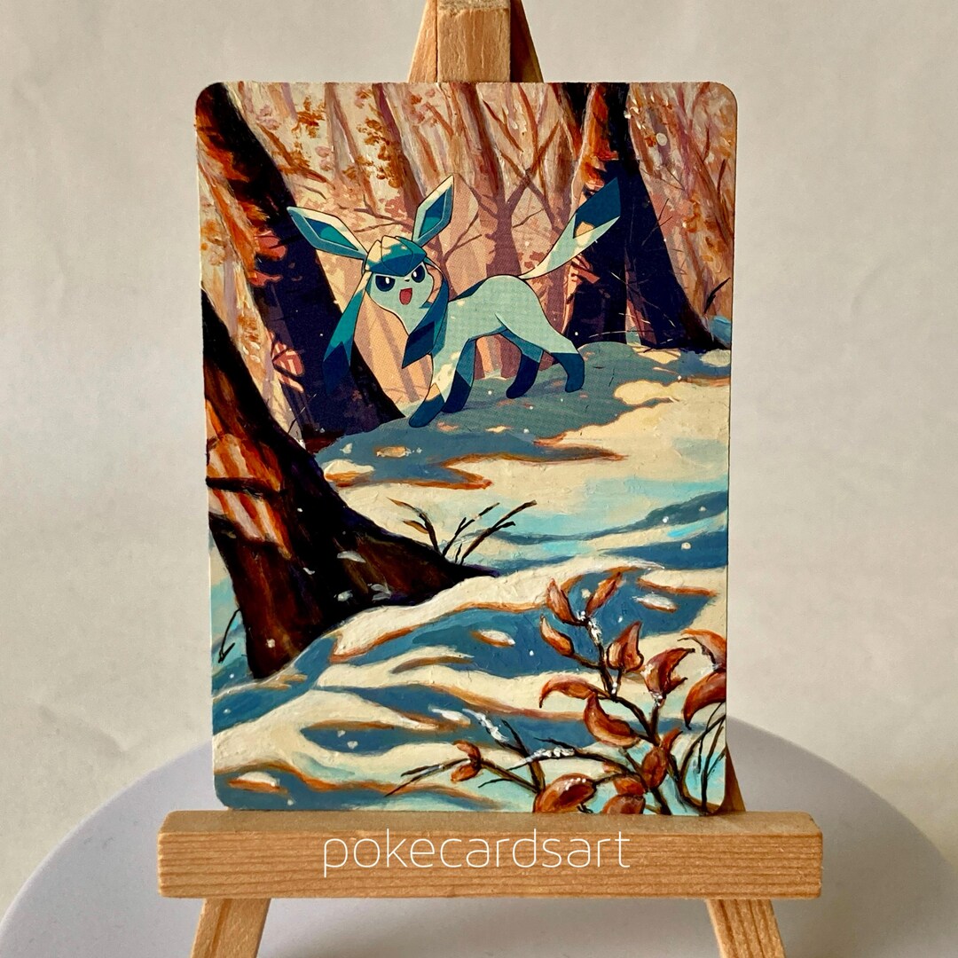 Glaceon Painted Pokémon Card, Hand Painted Pokémon Card - Etsy