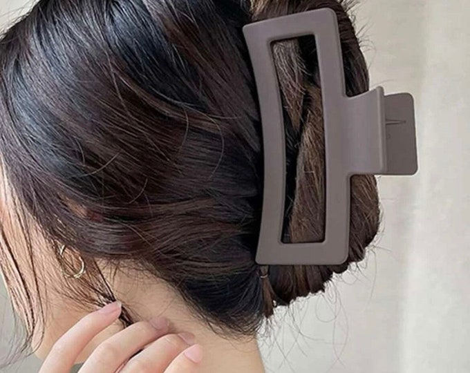 Oversized Hair Claw, Large Light Pink Claw Clip, Thick Hair Claw, Matte ...