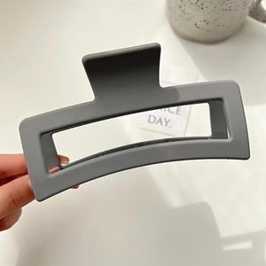 Oversized Gray Hair Claw, XXL Gray Claw Clip, Thick Hair Claw, Matte ...