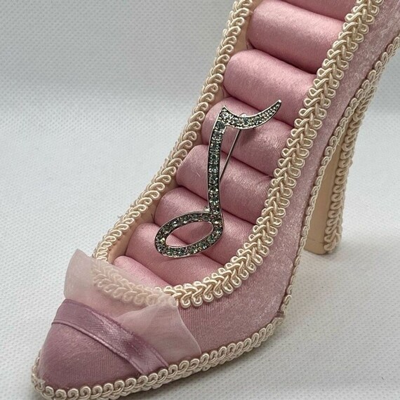 Vintage Treble Clef Music Note Crystal Rhinestone Bro… - Gem