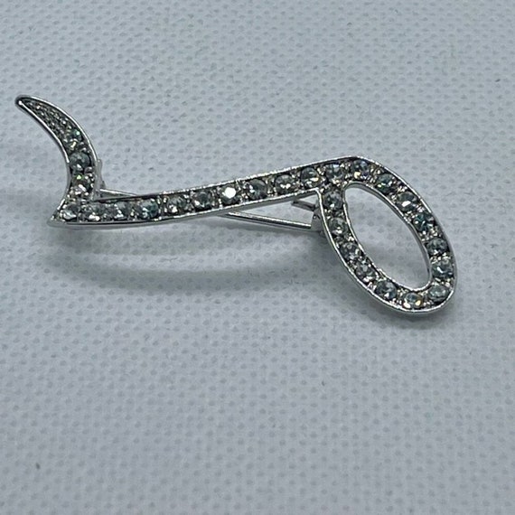 Vintage Treble Clef Music Note Crystal Rhinestone Bro… - Gem