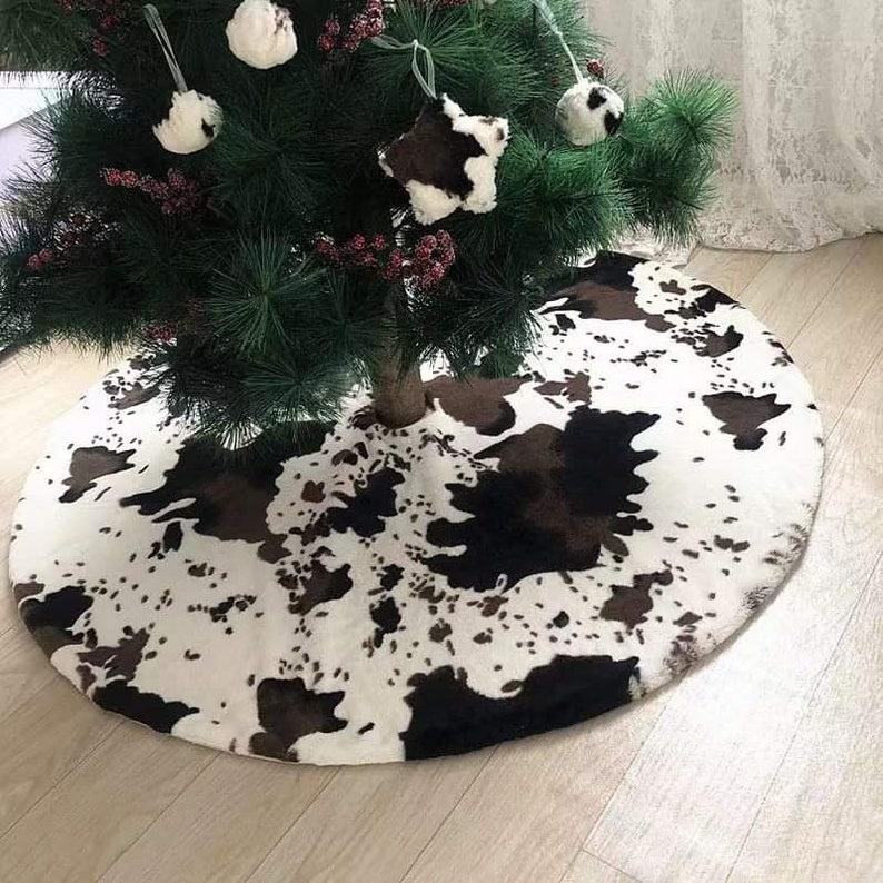 Brand New Cow Print Christmas Tree Skirt - Etsy