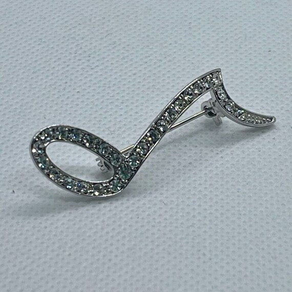 Vintage Treble Clef Music Note Crystal Rhinestone Bro… - Gem