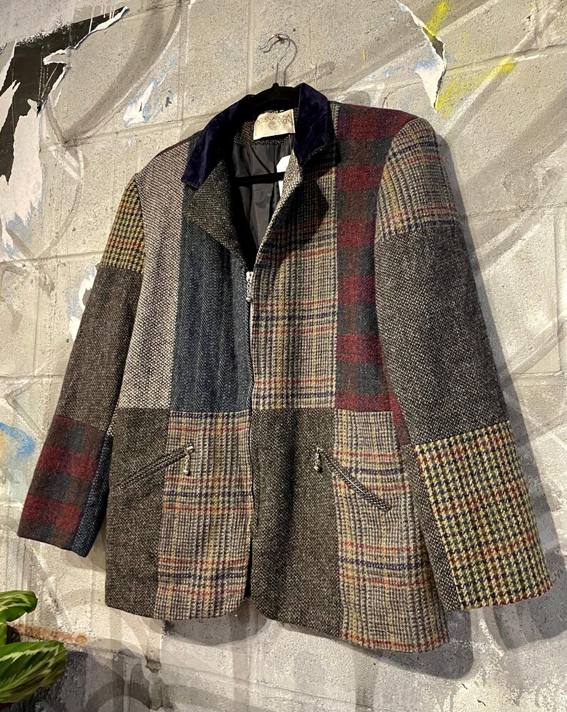 1980s Vintage Patchwork Wool Jacket - Etsy