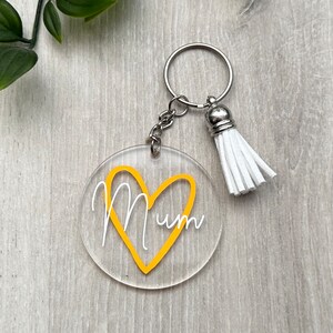 Personalised Keyring | Mothers Day | Keychain With Tassel | Heart ...