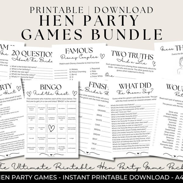 Hen Do Activity Packs - Etsy UK