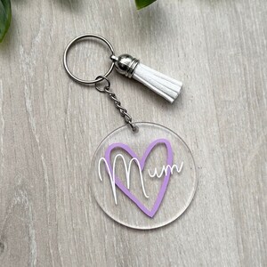 Personalised Acrylic Heart Keyring | Mother's Day Gift With Tassel ...