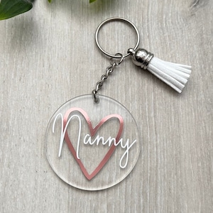 Personalised Keyring | Mothers Day | Keychain With Tassel | Heart ...