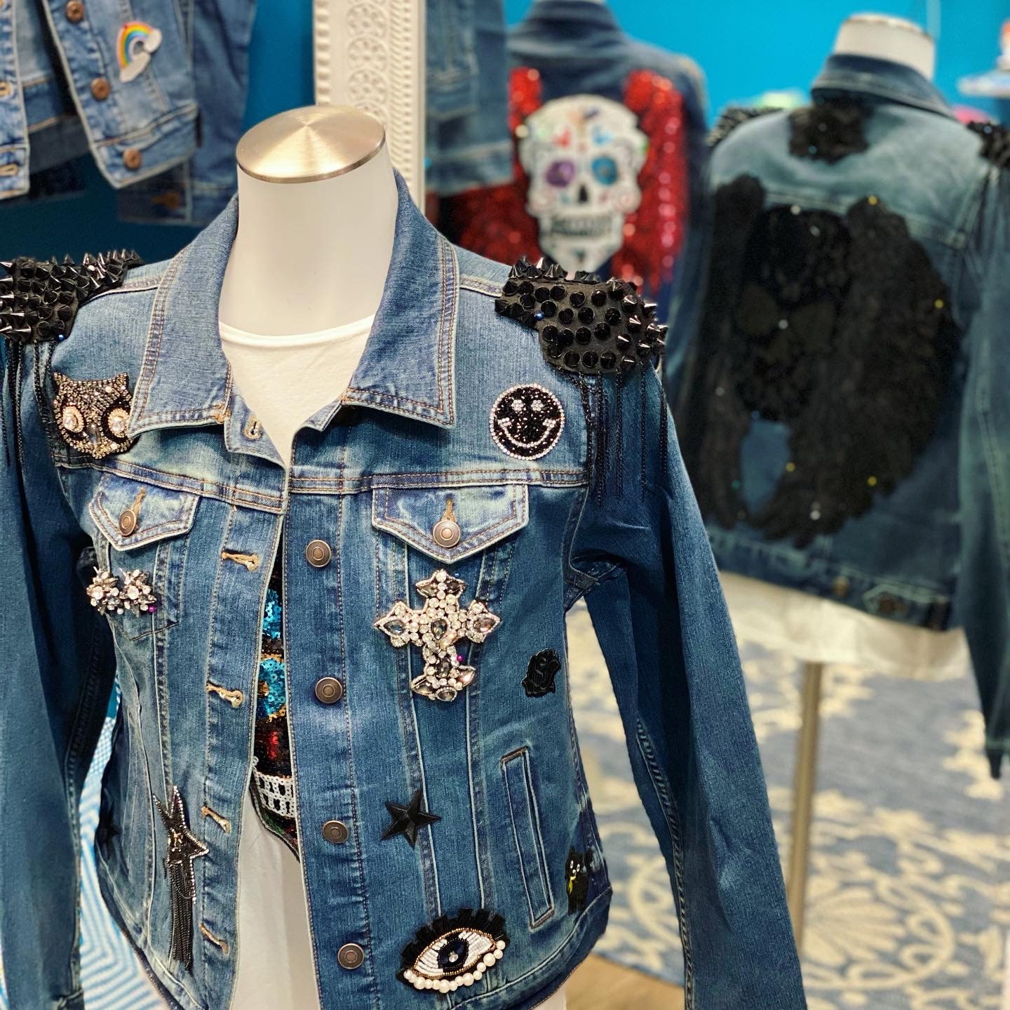 Custom Denim Jacket Rhinestone Patches - Etsy